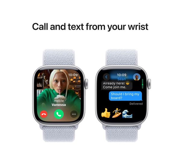 Apple Watch Series 10 GPS 42mm Silver Aluminium with Blue Cloud Sport ...